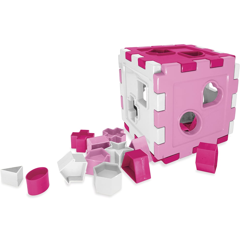 Cubo Didático Rosa E Branco - Toymaster - lojasmel