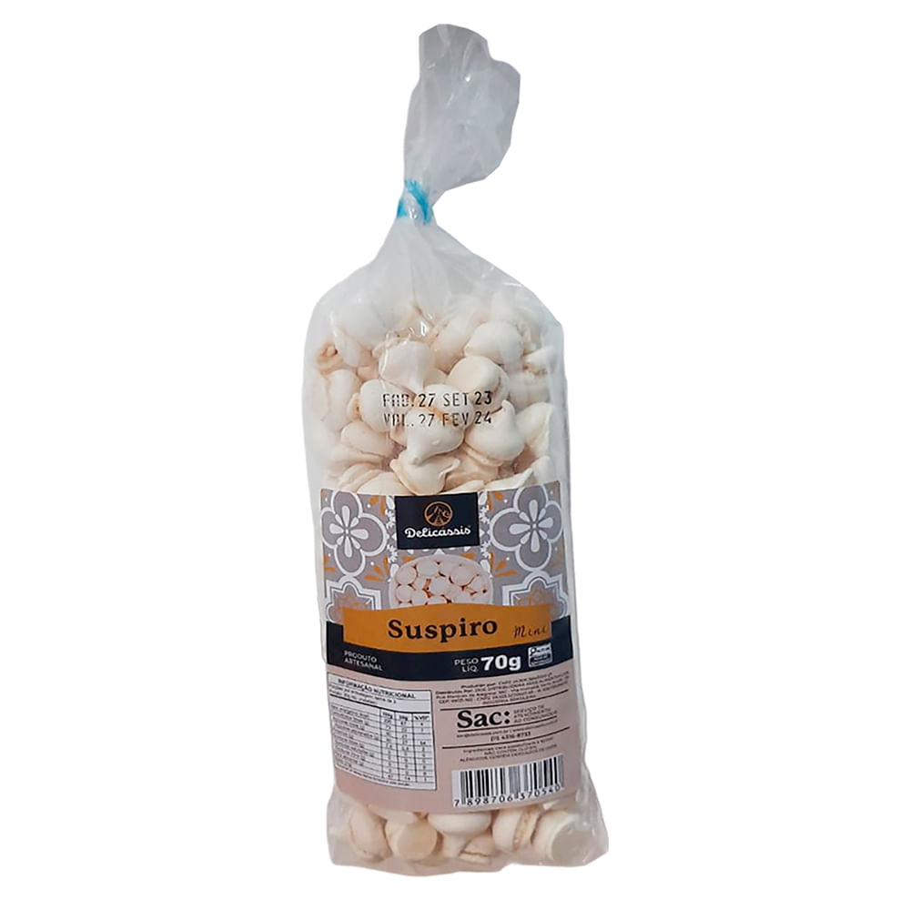 Suspiro Tradicional 100g 0104000011 - Delicássis - lojasmel