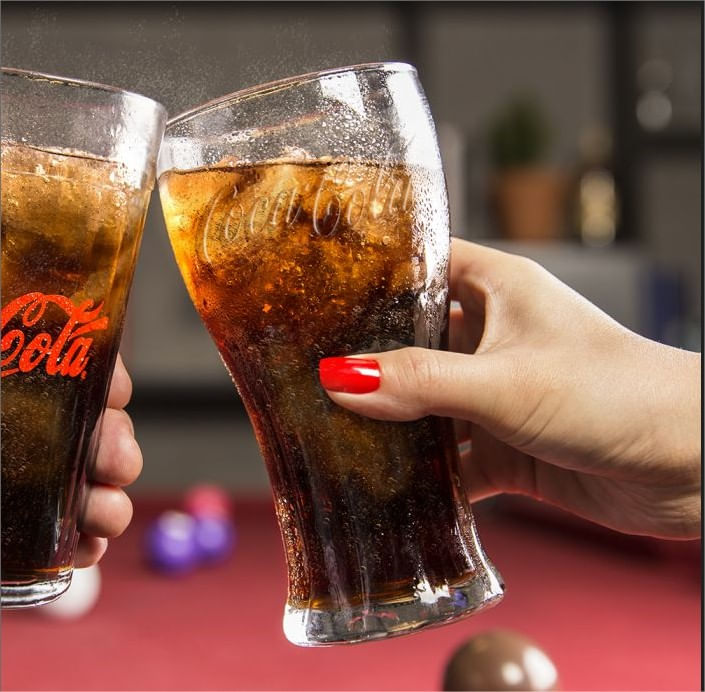 Copo Contour Coca-cola Vidro Cristalino 470ml - Nadir - lojasmel