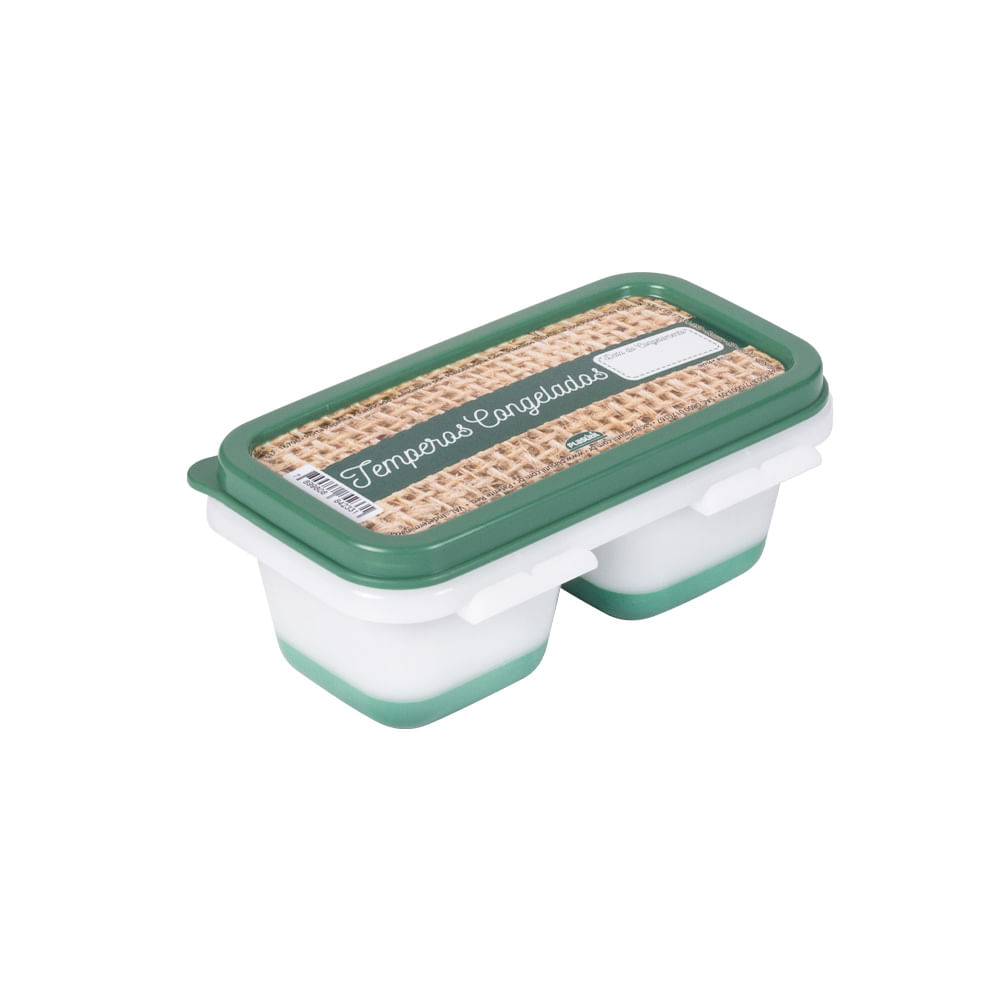 Porta Temperos Duplo Plástico Verde 16796 - Plasútil - lojasmel