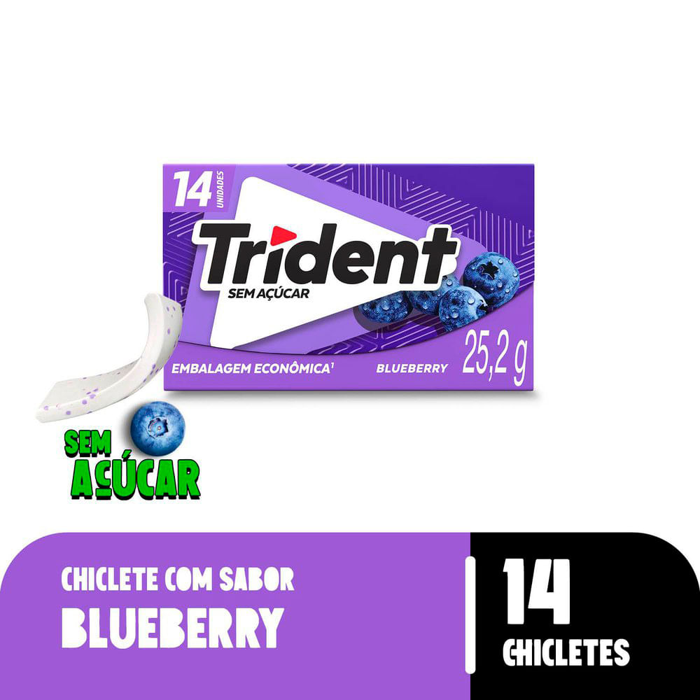 Goma de Mascar Trident 14s Blueberry 25,2g 1625 - Trident - lojasmel