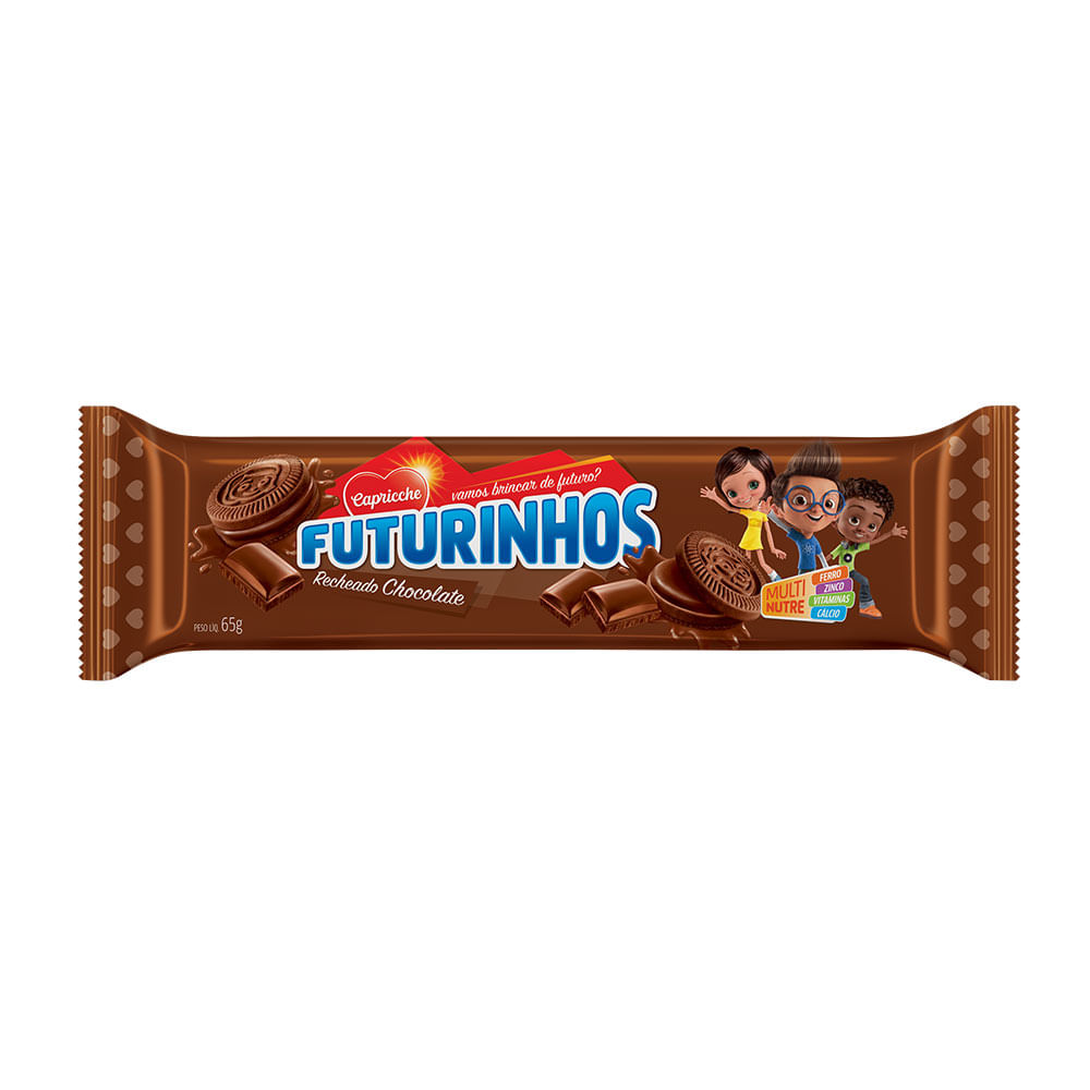 Biscoito Futurinhos Chocolate Recheado Sabor Chocolate 65g 30000575 ...